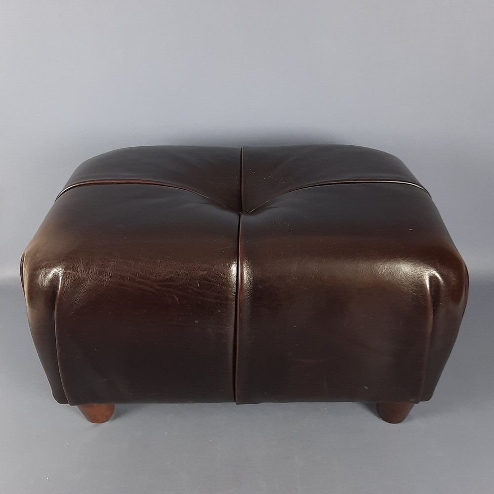 Baxter Chesterfield Diana Pouf in Brown Leather by Luca Tuscani, 1990s ...