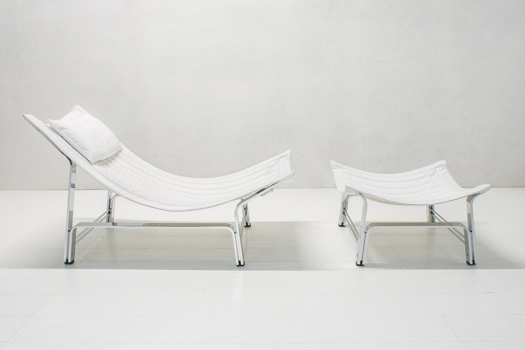 Set of Leather Lounge Chair & Ottoman by Adalberto Dal Lago for Rossi Di Albizzate, 1970s for ...