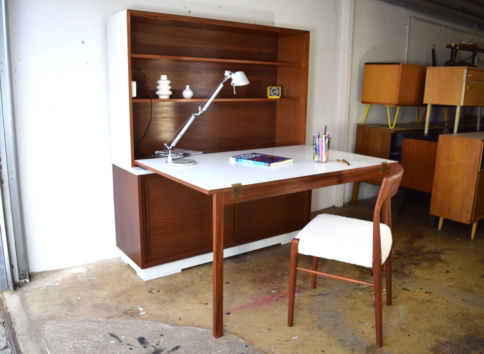 Large Vintage Drawing Desk, 1960s for sale at Pamono