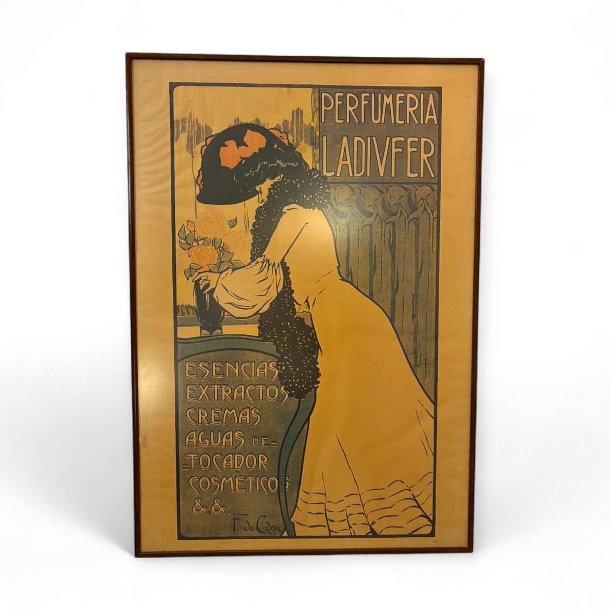 Art Nouveau Poster for Ladivfer Perfumeries by Francisco De Cidón, 1903 ...
