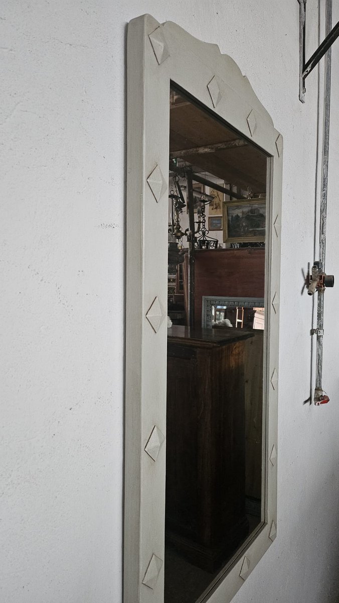 Lacquered Wooden Mirror for sale at Pamono