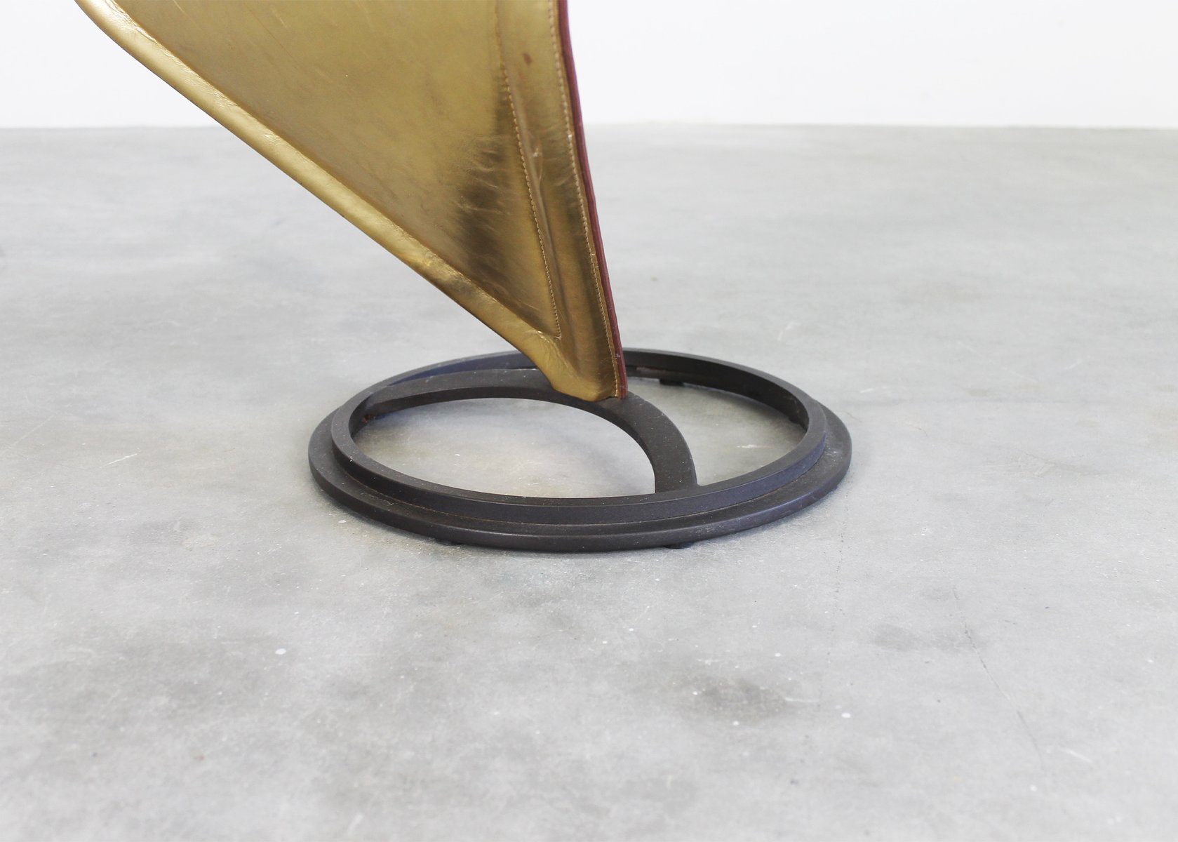 S-Chair in Gold Leather and Metal Structure by Tom Dixon for Cappellini ...