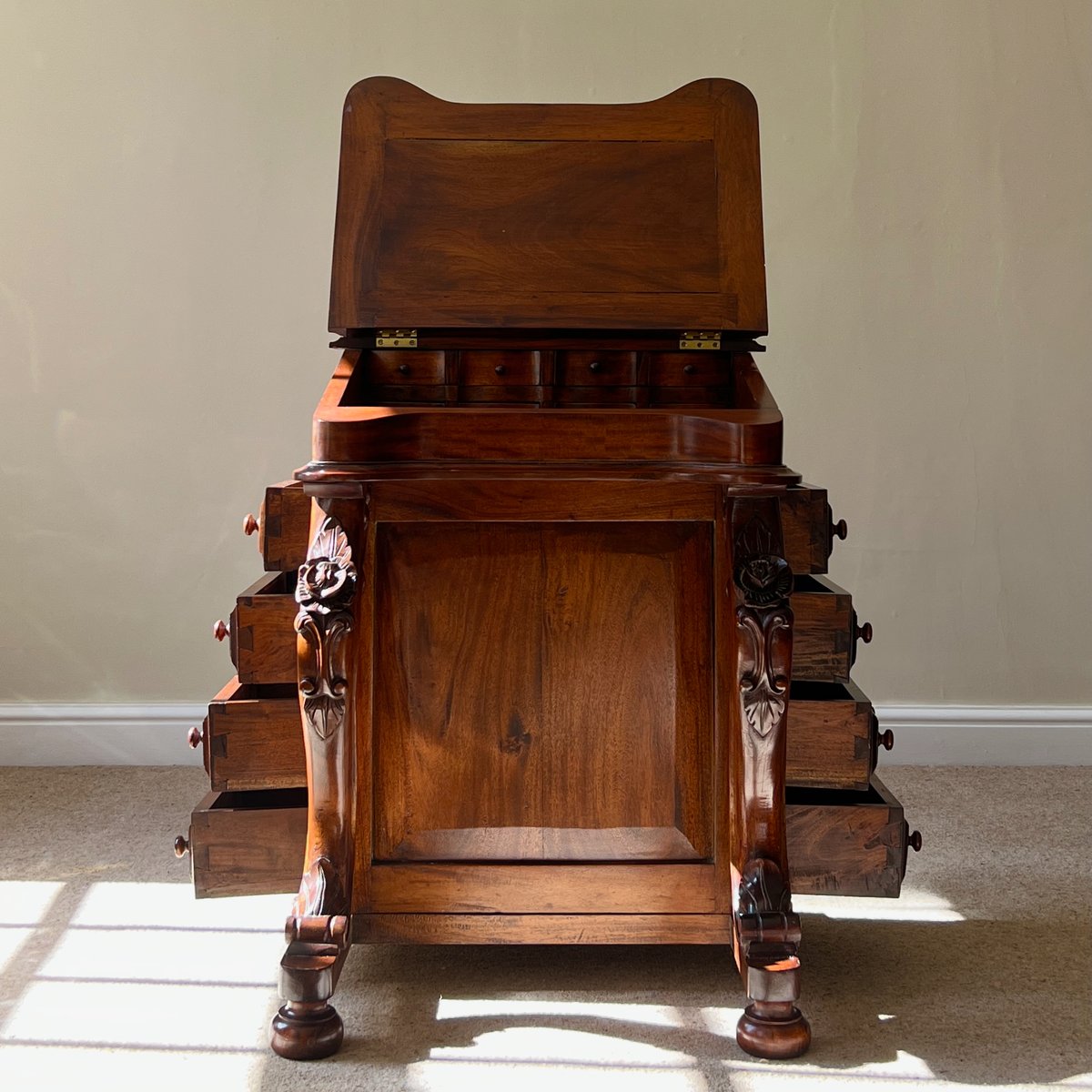 Victorian Mahogany Davenport Desk with Leather Writing Surface and ...