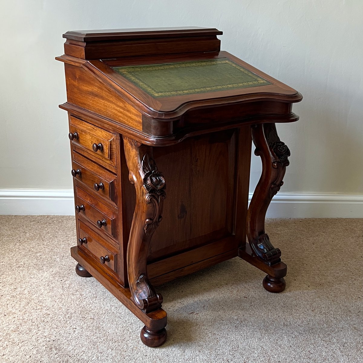 Victorian Mahogany Davenport Desk with Leather Writing Surface and ...