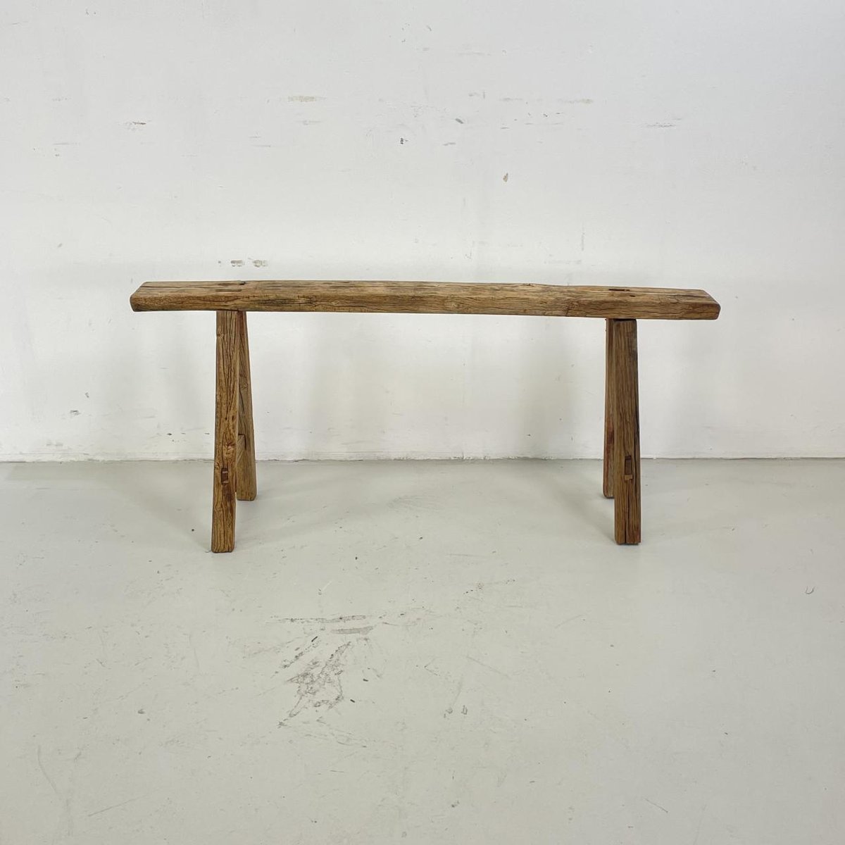 Rustic Wooden Pig Bench for sale at Pamono