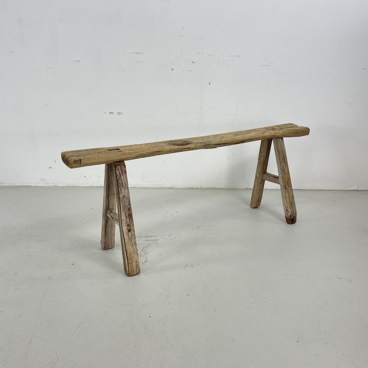 Rustic Wooden Pig Bench for sale at Pamono