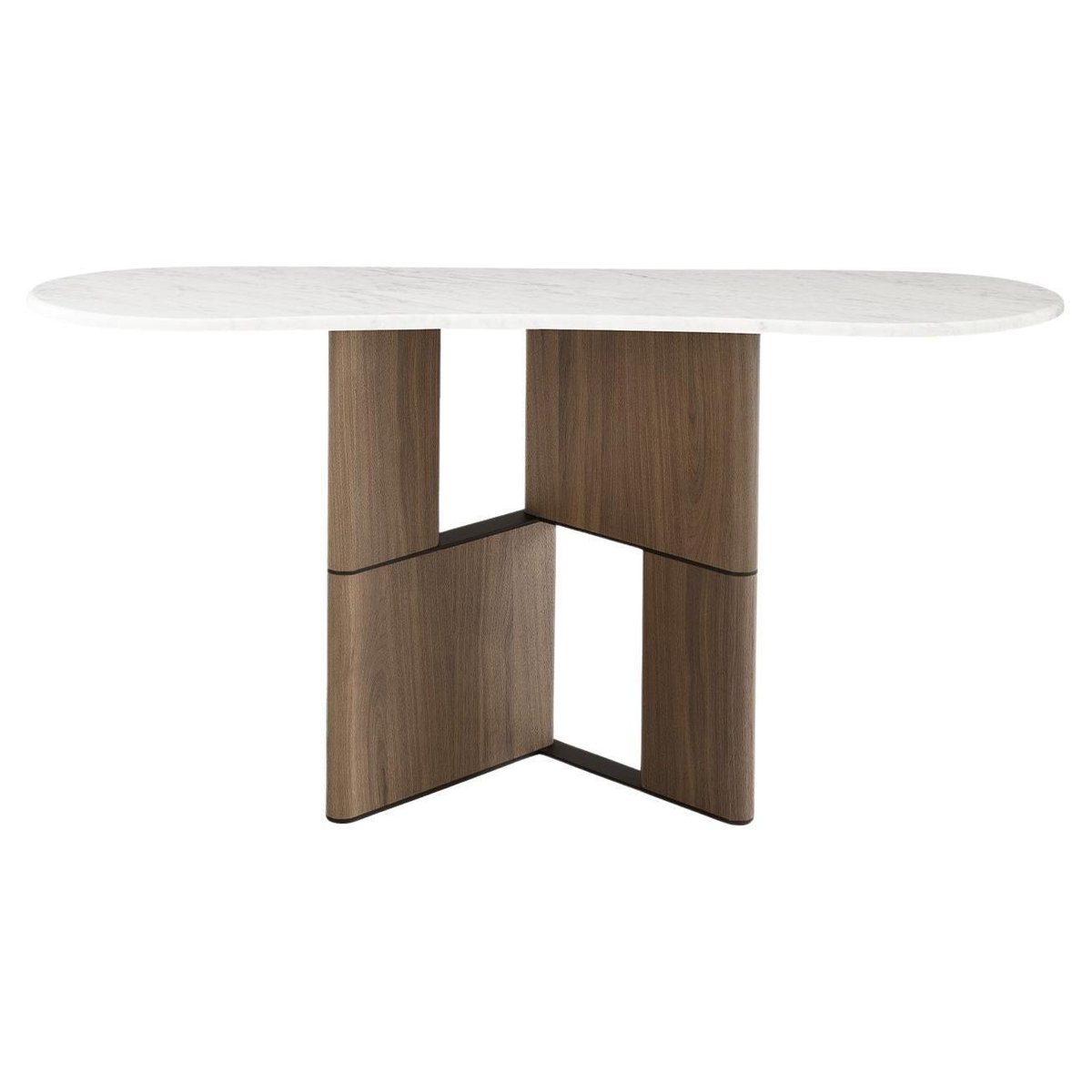 Tetris Walnut and Marble Console Table by Morica Design for sale at Pamono