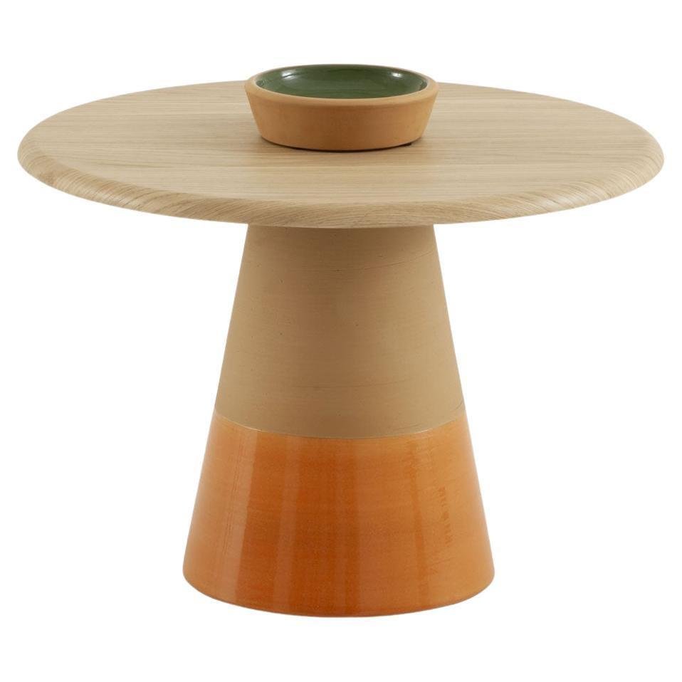 Tall Sablier Oak and Clay Coffee Table by Morica Design for sale at Pamono