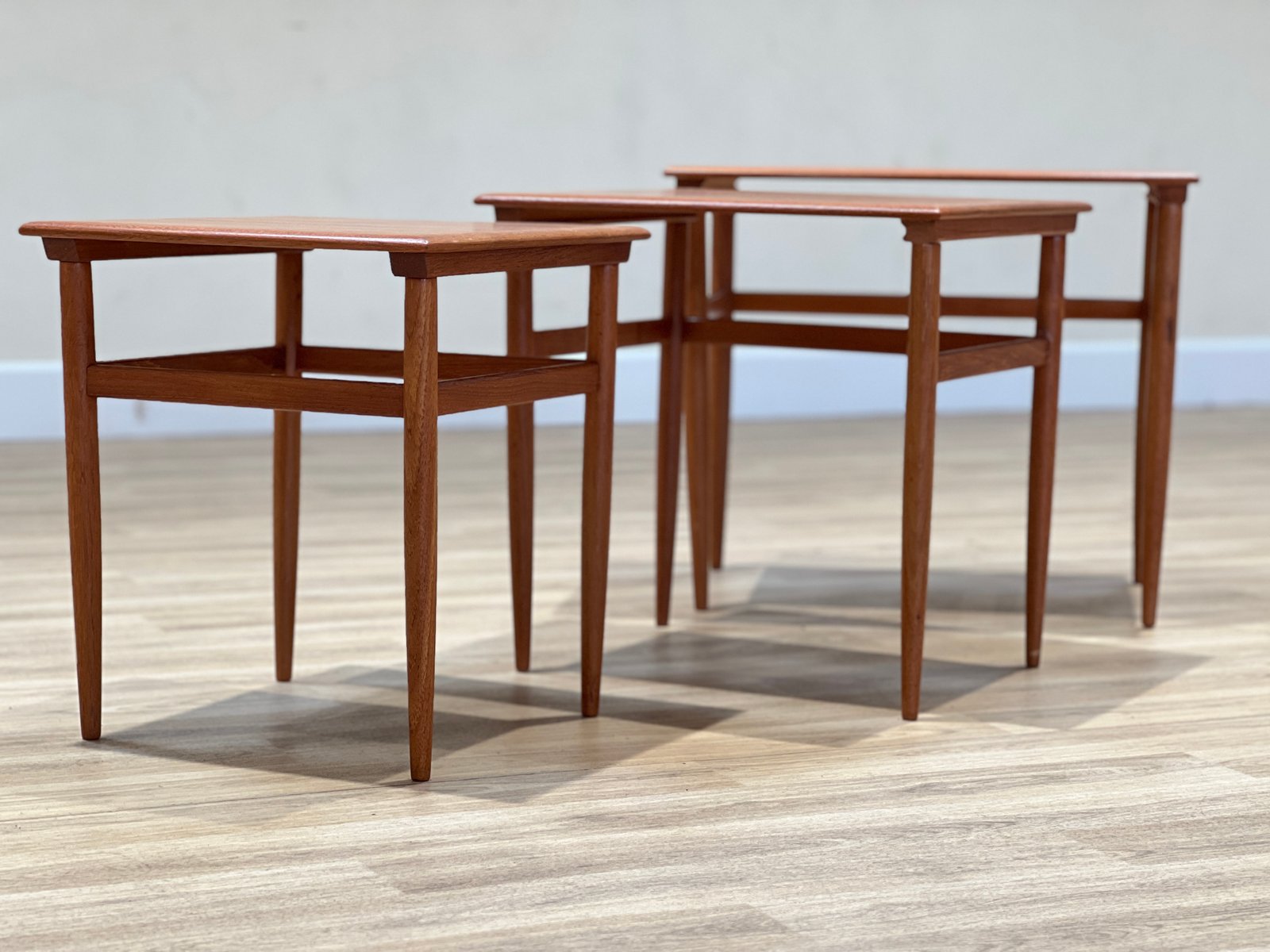 Danish Teak Nesting Tables attributed to Johannes Andersen, 1960s, Set ...