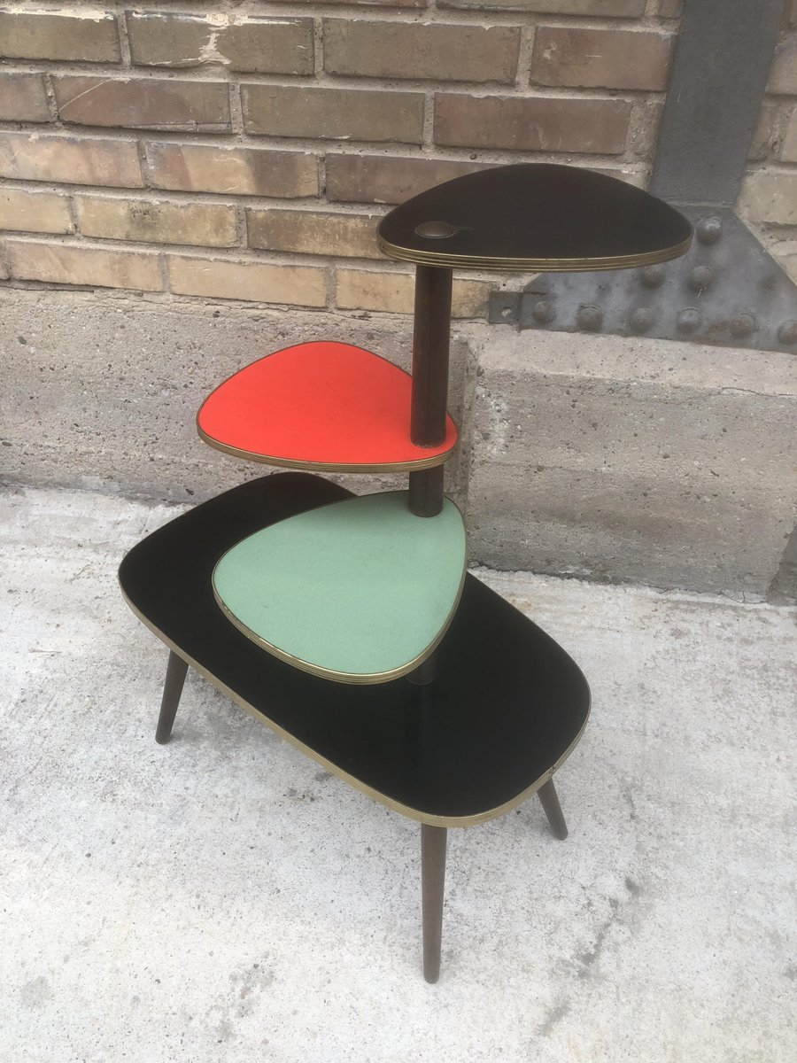 Mid-Century German Kidney-Shaped Plant Stand, 1940s for sale at Pamono