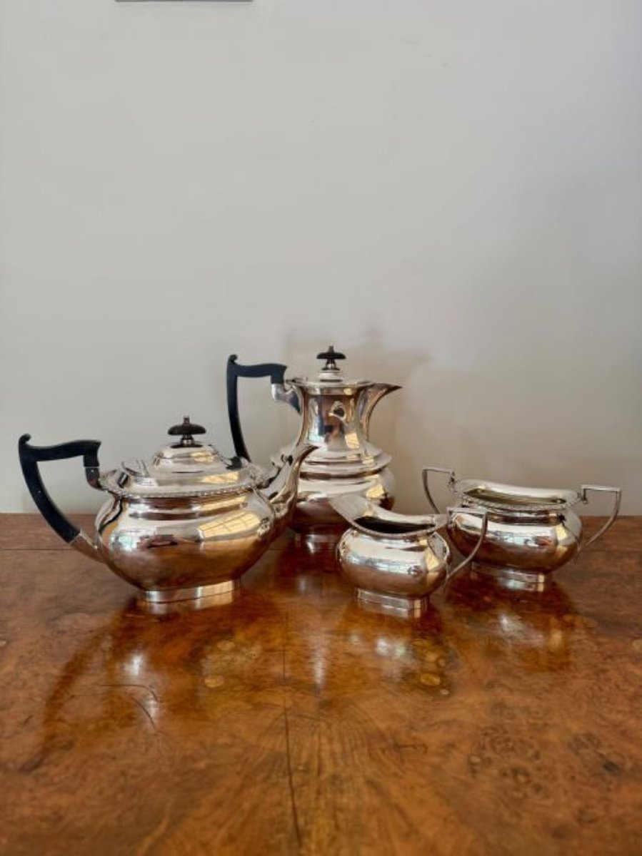 Antique Edwardian Tea Service from Walker and Hall, 1900s, Set of 4 for ...