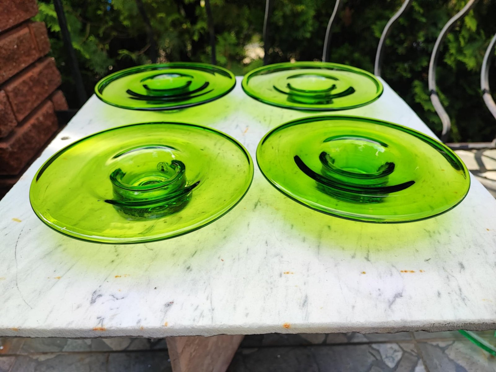 Handmade Glass Candleholders from Maria Vinka, 1990s, Set of 4 for sale at Pamono