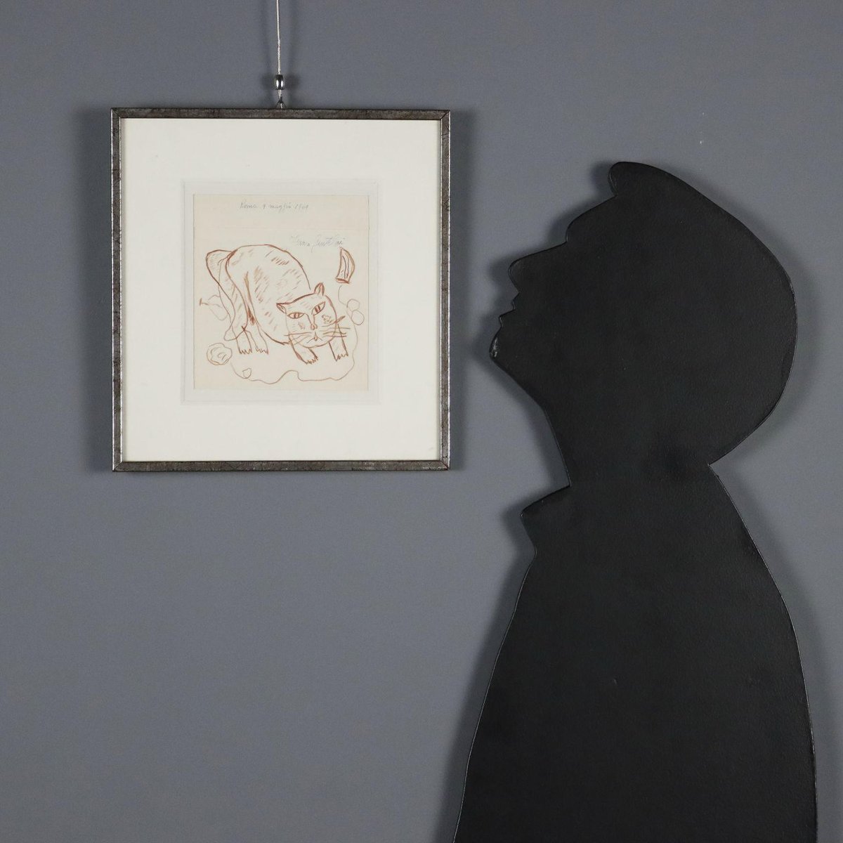 Franco Gentilini, Cat, Pencil Drawing for sale at Pamono