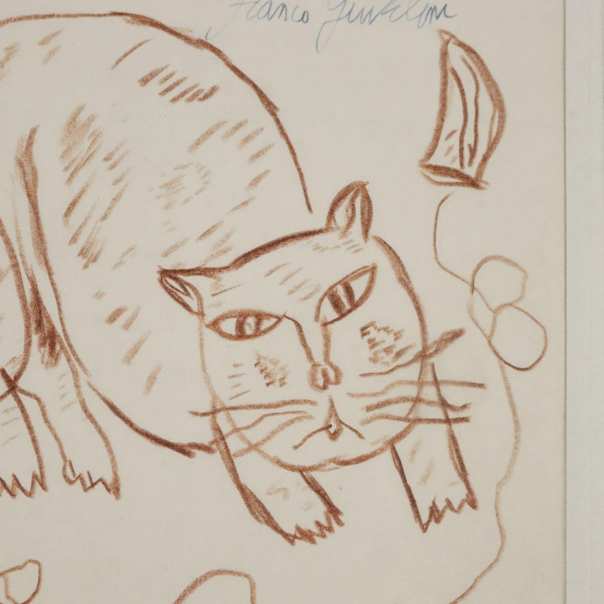 Franco Gentilini, Cat, Pencil Drawing for sale at Pamono