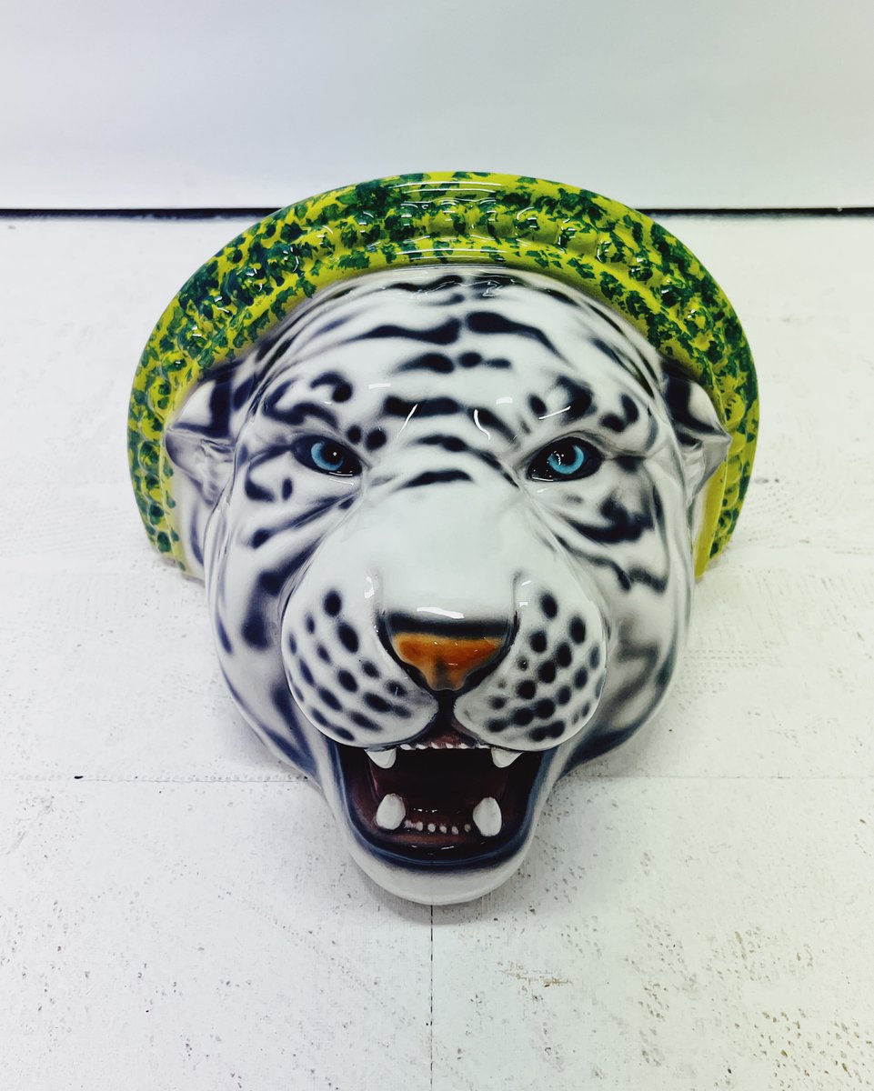 Wall Shelf White Tiger in Ceramic by Ceramiche Boxer for sale at Pamono