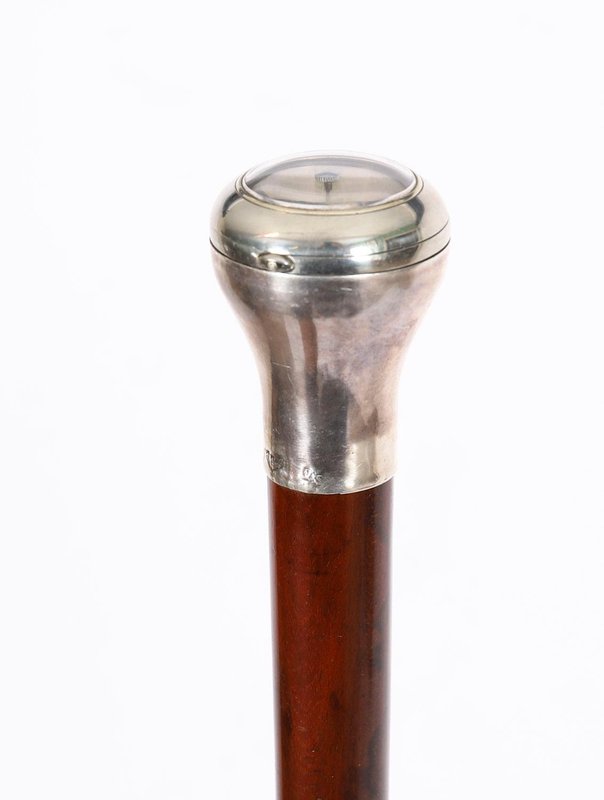 Antique Silver and Snakewood Watch Opera Cane, 1800s for sale at Pamono