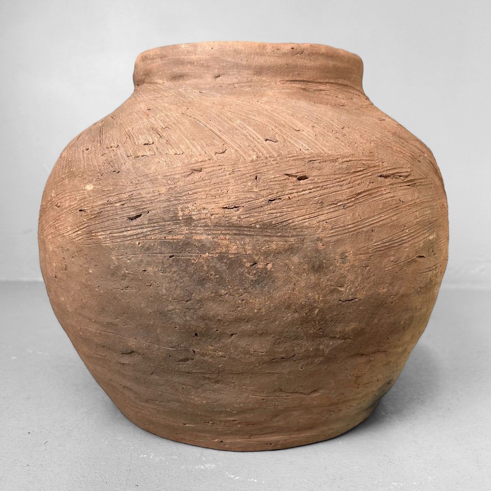 Japanese Organic Terracotta Jar Vase, 1950s for sale at Pamono