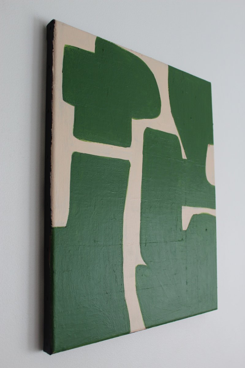 Bodasca, Organic Green Abstract Composition, 2025, Acrylic on Canvas ...