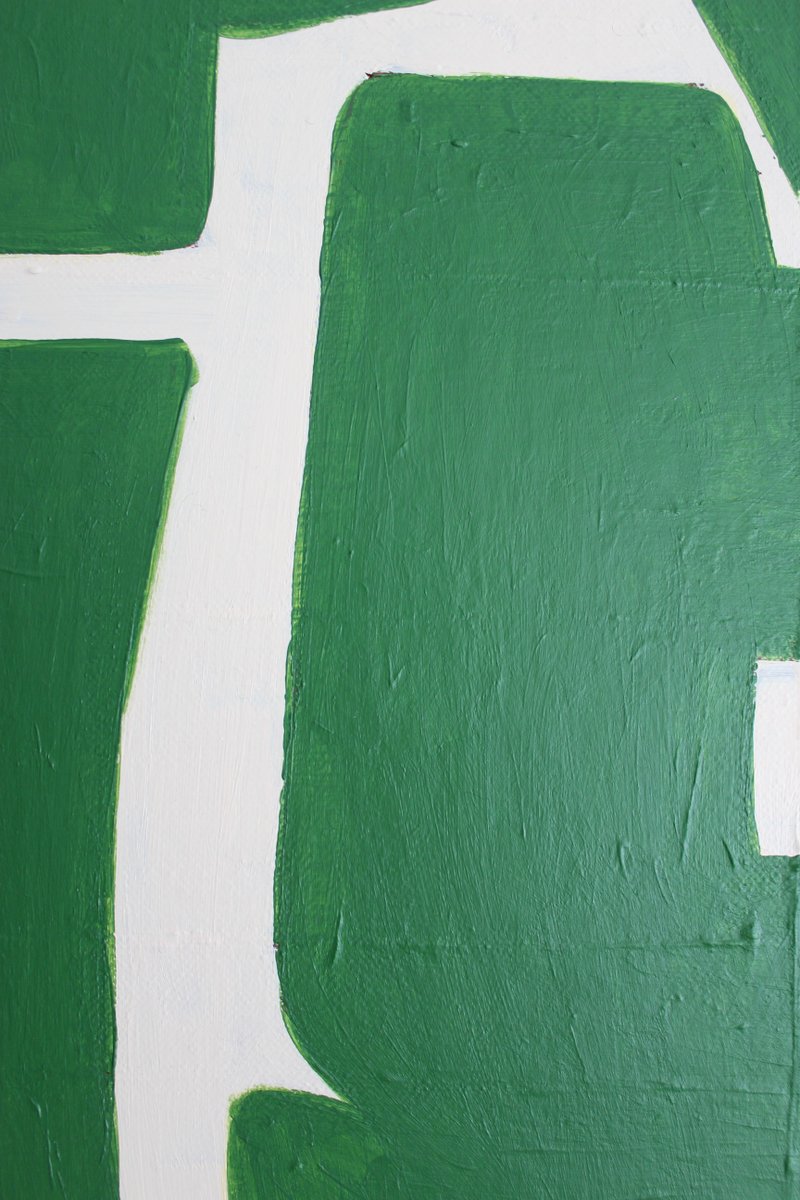 Bodasca, Organic Green Abstract Composition, 2025, Acrylic on Canvas ...