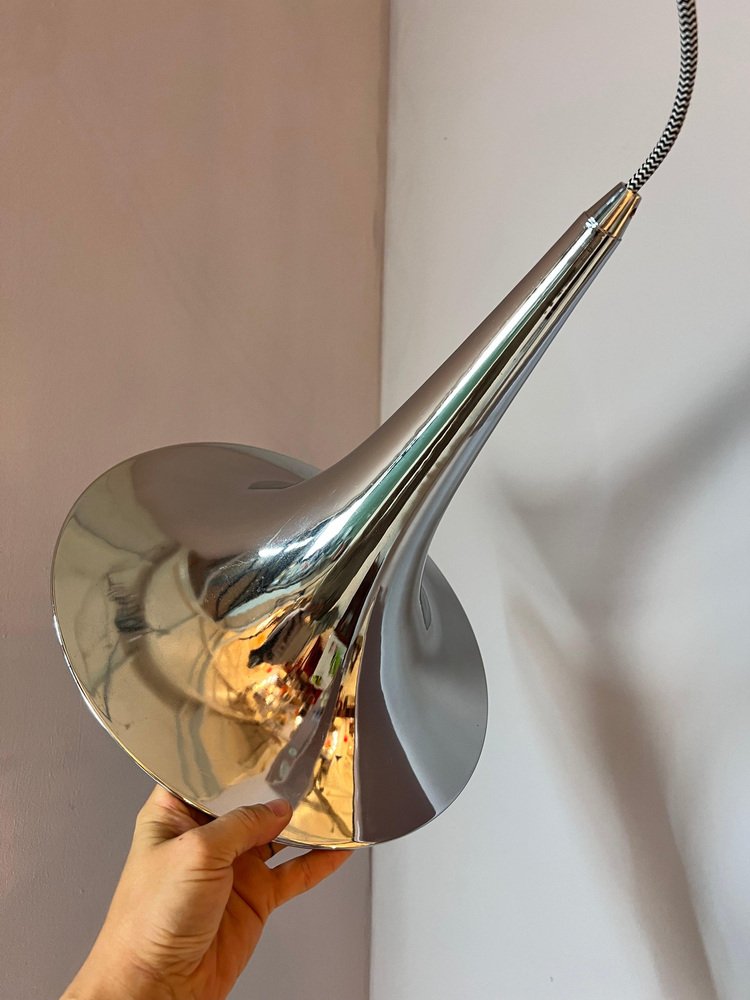 Chrome Funnel Hanging Lamp for sale at Pamono