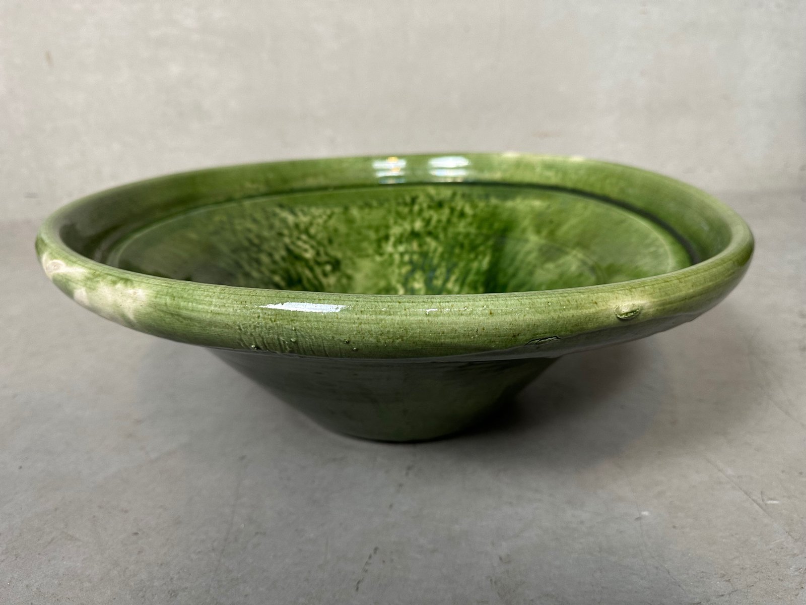 Large Green Ceramic Bowl, 1980s for sale at Pamono