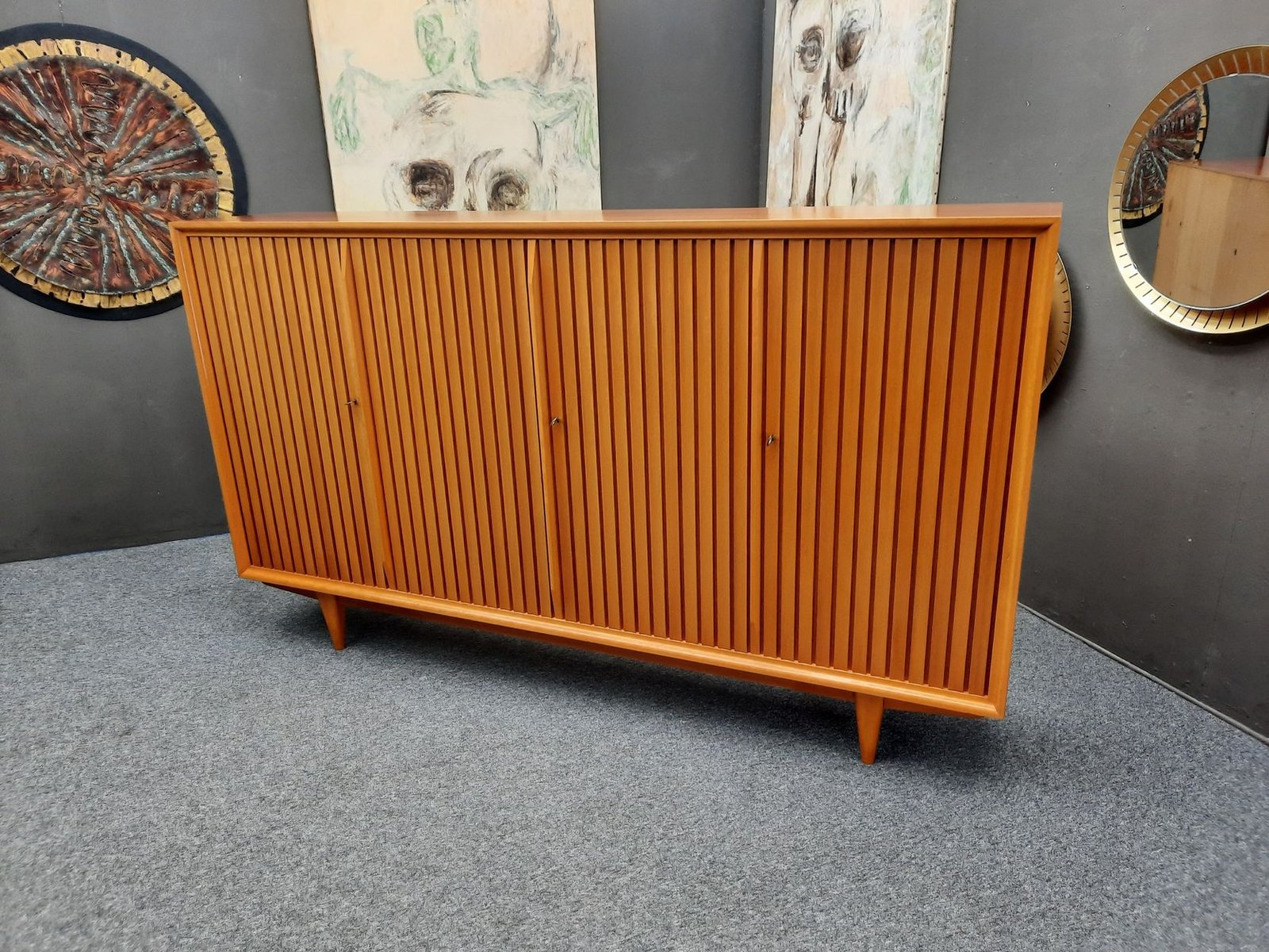 Mid-Century Cherrywood Highboard by Leo Bub, 1950s for sale at Pamono