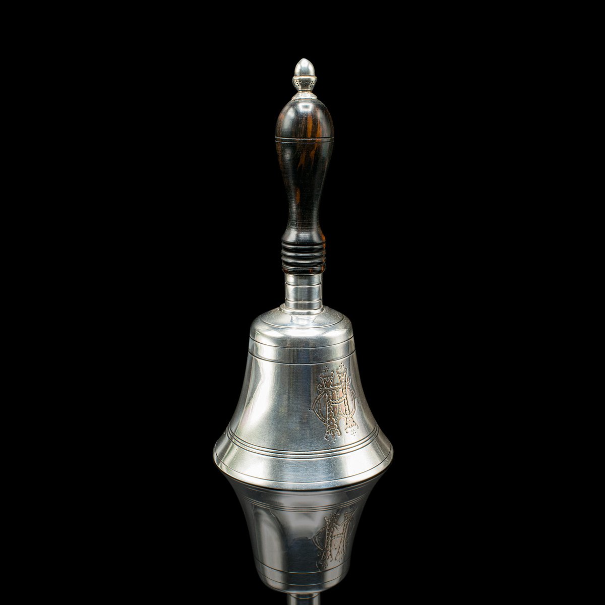 Antique Victorian English Silver Plated Schoolmasters Bell with ...