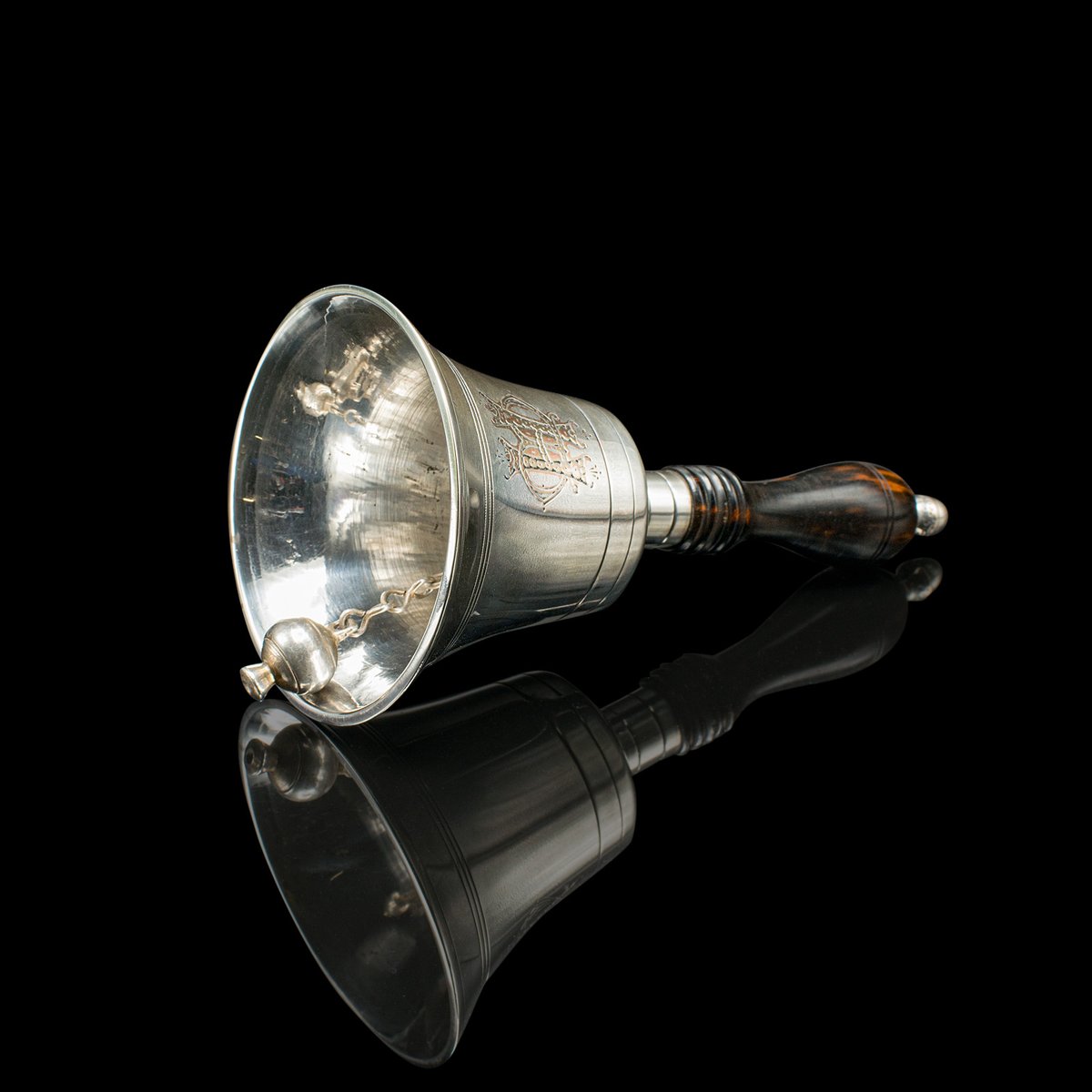 Antique Victorian English Silver Plated Schoolmasters Bell with ...