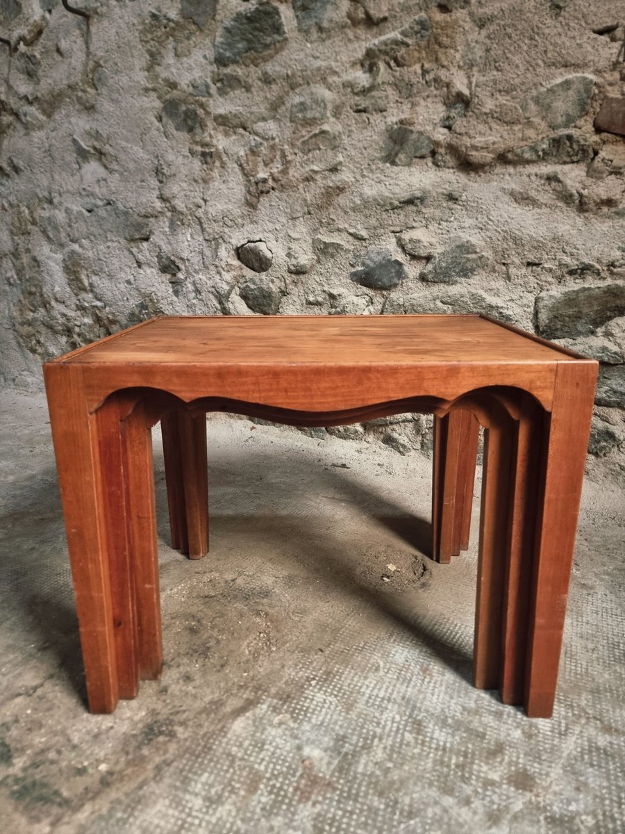 Vintage Mid-Century French Cherry Wood Nesting Tables, 1970s, Set of 3 ...