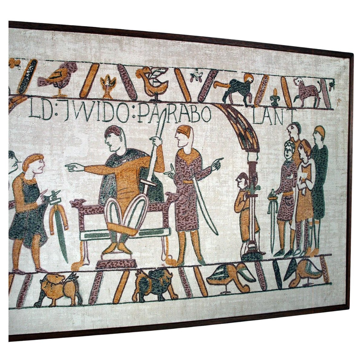 Large Bayeux Tapestry Artwork, 20th Century, Paint on Jute Canvas for ...