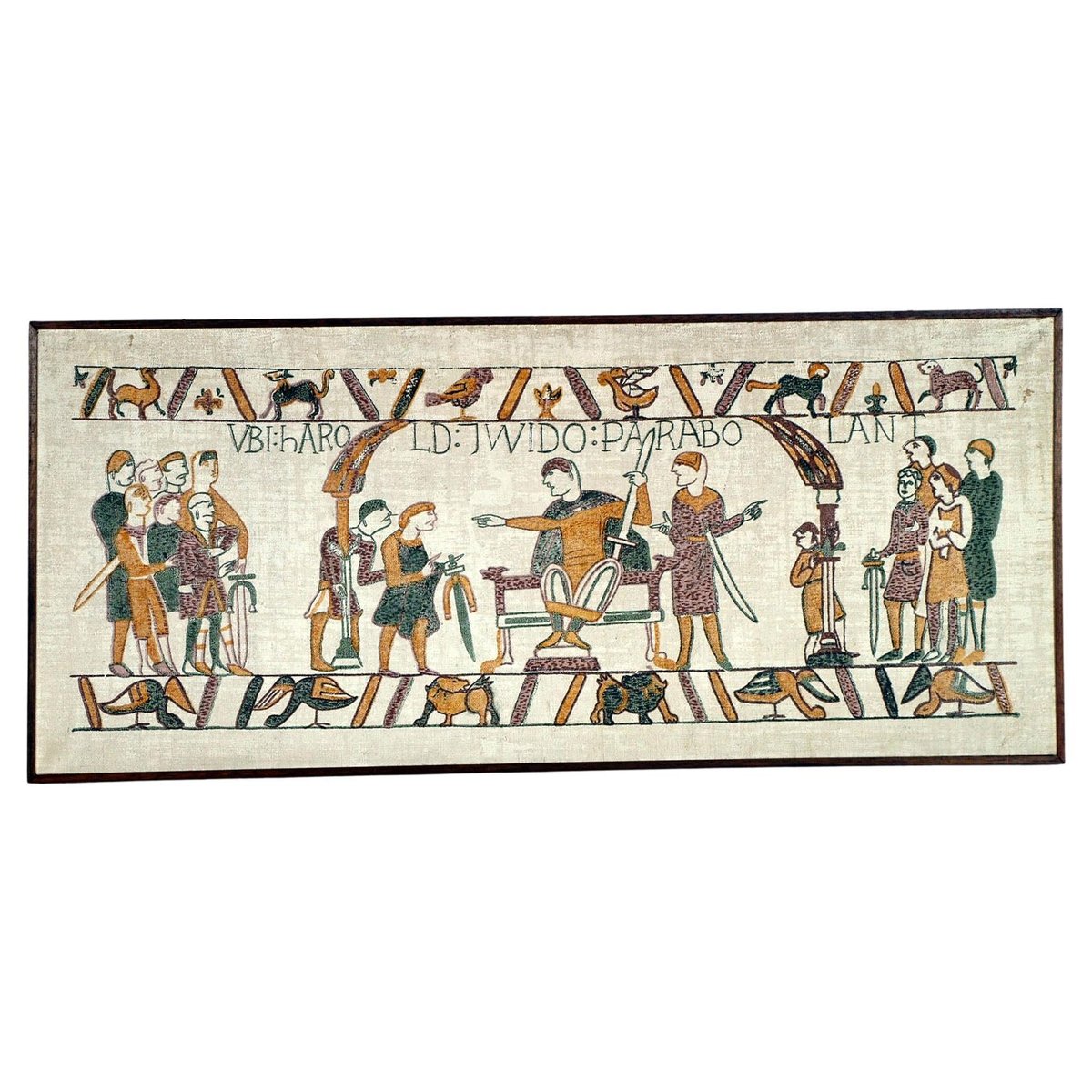 Large Bayeux Tapestry Artwork, 20th Century, Paint on Jute Canvas for ...
