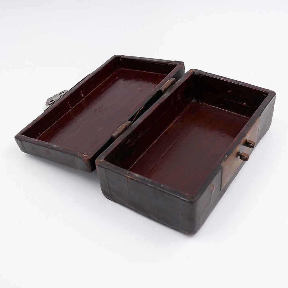 Antique Chinese Leather Box, 1850s for sale at Pamono