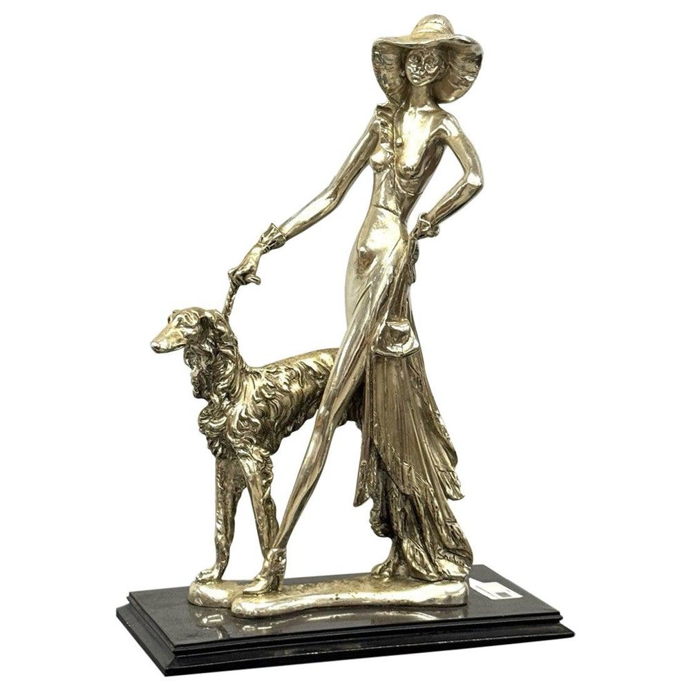 Art Deco Silver-Plated Resin Sculpture by Amilcare Santini, 1970 for ...
