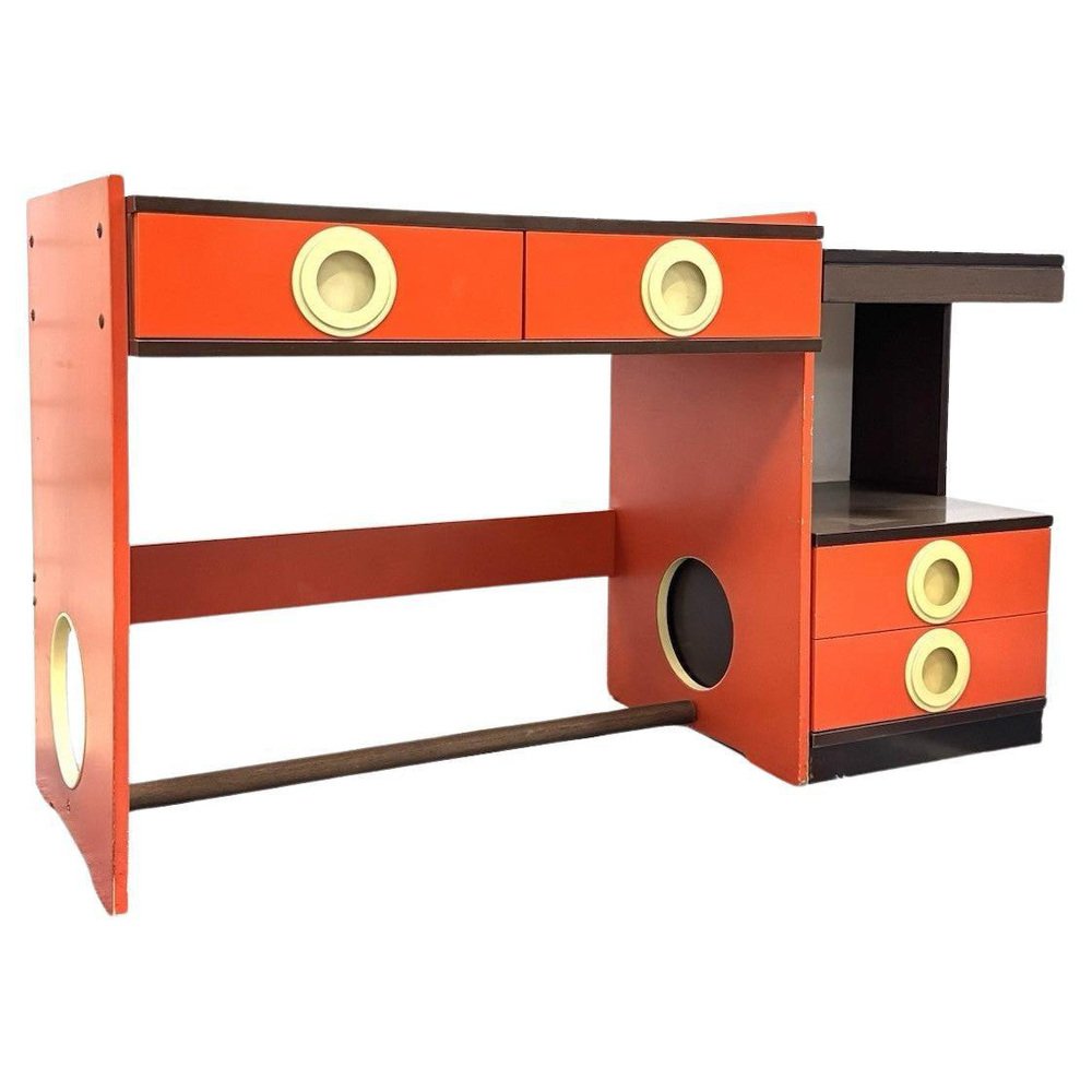 Space Age Modernist Desk in Wood, 1970s for sale at Pamono