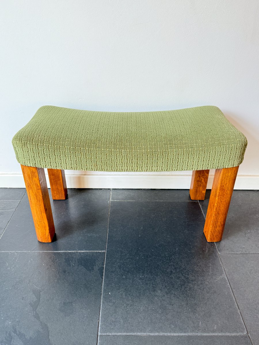 Vintage Ottoman in Green Velvet, 1970s for sale at Pamono