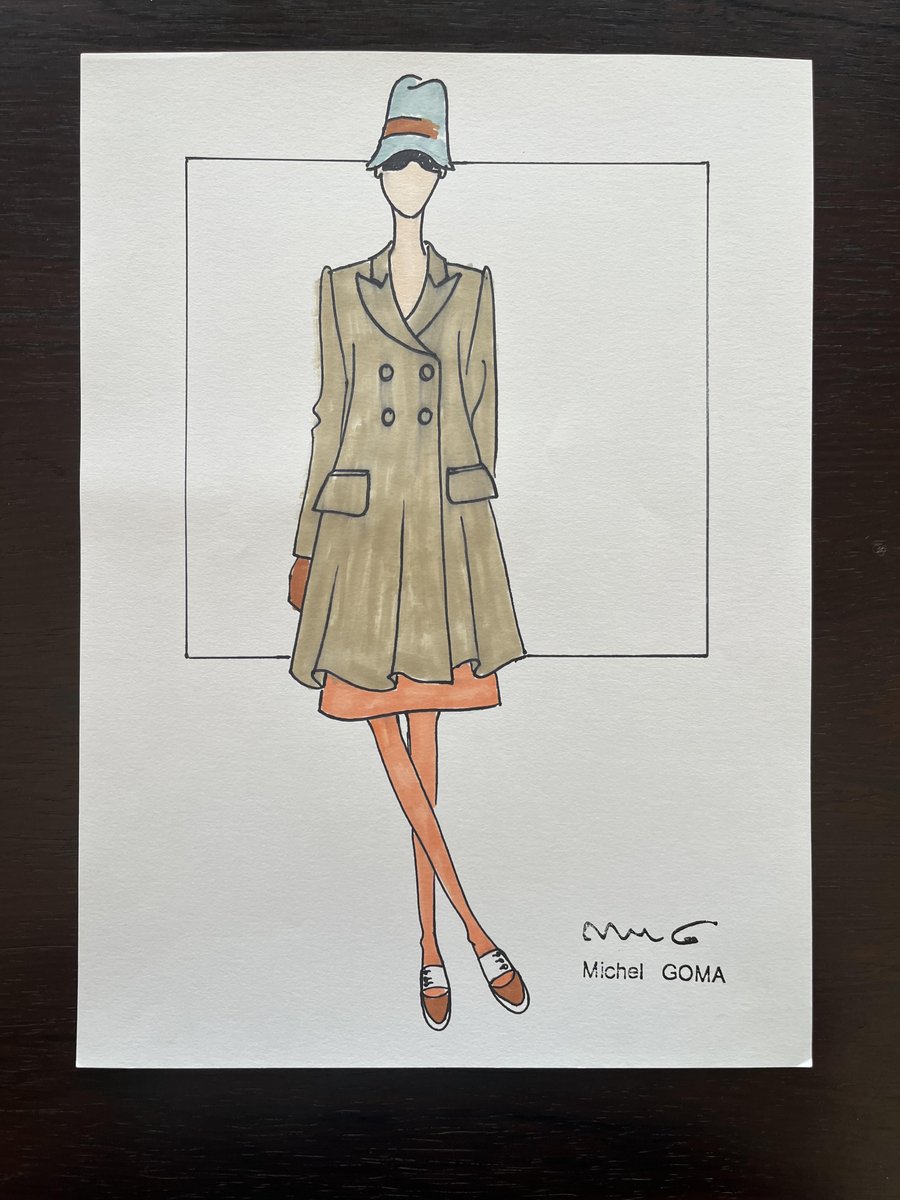 Michel Goma, Fashion Drawing, 1980s, Felt-Tipped Pen Drawing for sale ...