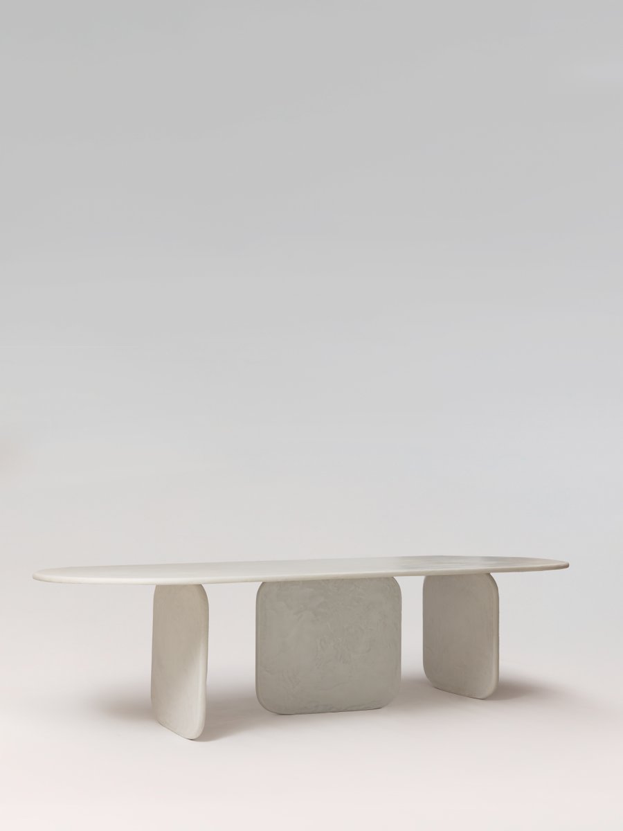 Sabā Mortex Table in Waxed Concrete from PLATŌ for sale at Pamono