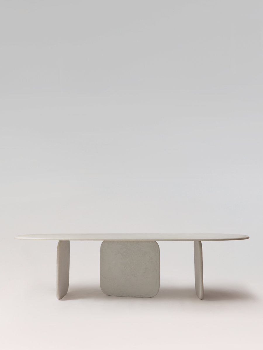 Sabā Mortex Table in Waxed Concrete from PLATŌ for sale at Pamono