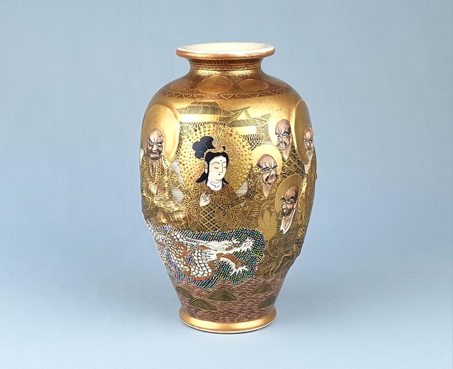 Antique Japanese Satsuma Ware Vase, 1890s for sale at Pamono