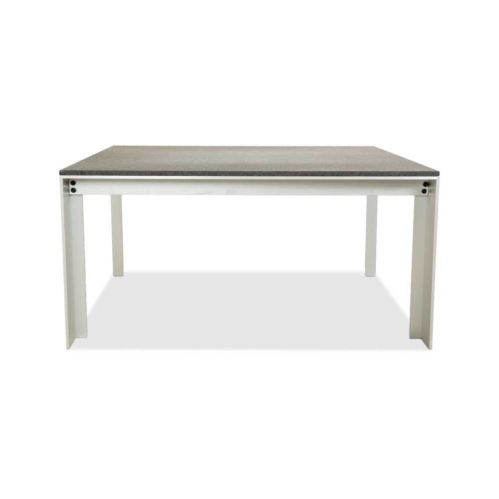 Vintage Metal Dining Table in Black Anthracite Granite and Metal by ...