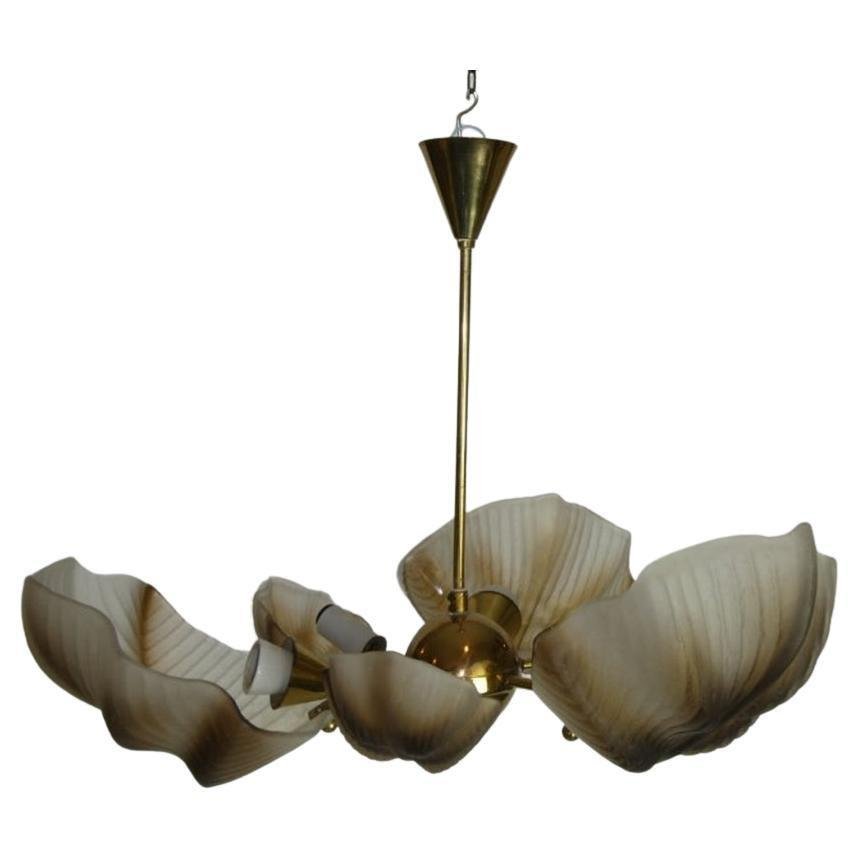 Murano Glass Shell Chandelier, 1960s for sale at Pamono