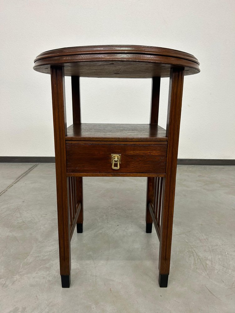 Art Deco Round Table with Brass Top, 1920s for sale at Pamono