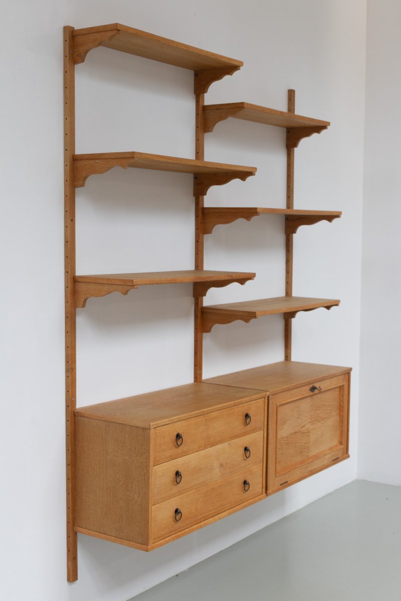 Mid-Century Danish Oak Shelving System in the style of Kjærnulf, 1960s ...
