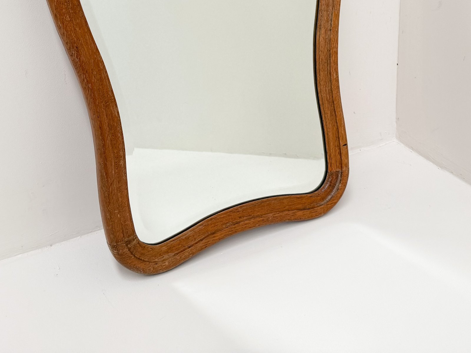 Vintage Carved Wood Framed Wall Mirror, 1930s for sale at Pamono