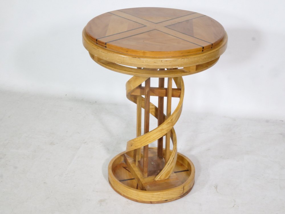 Helix Side Table in Cherrywood, 1980s for sale at Pamono