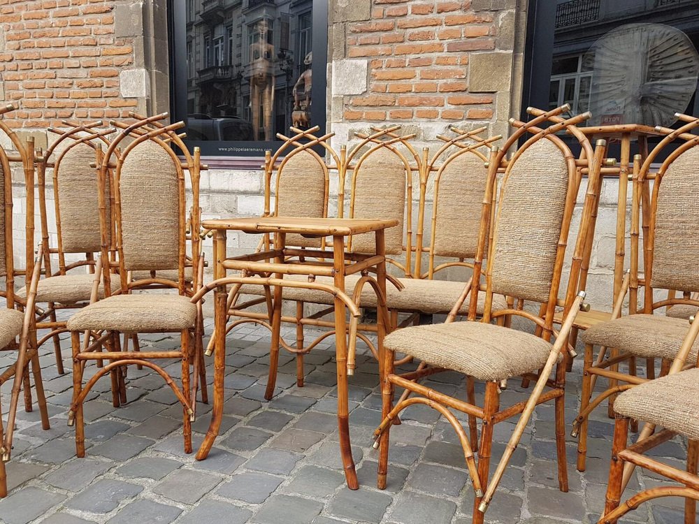Bamboo Living Room Set by Giusto Puri Purini, 1950s, Set of 10 for sale ...