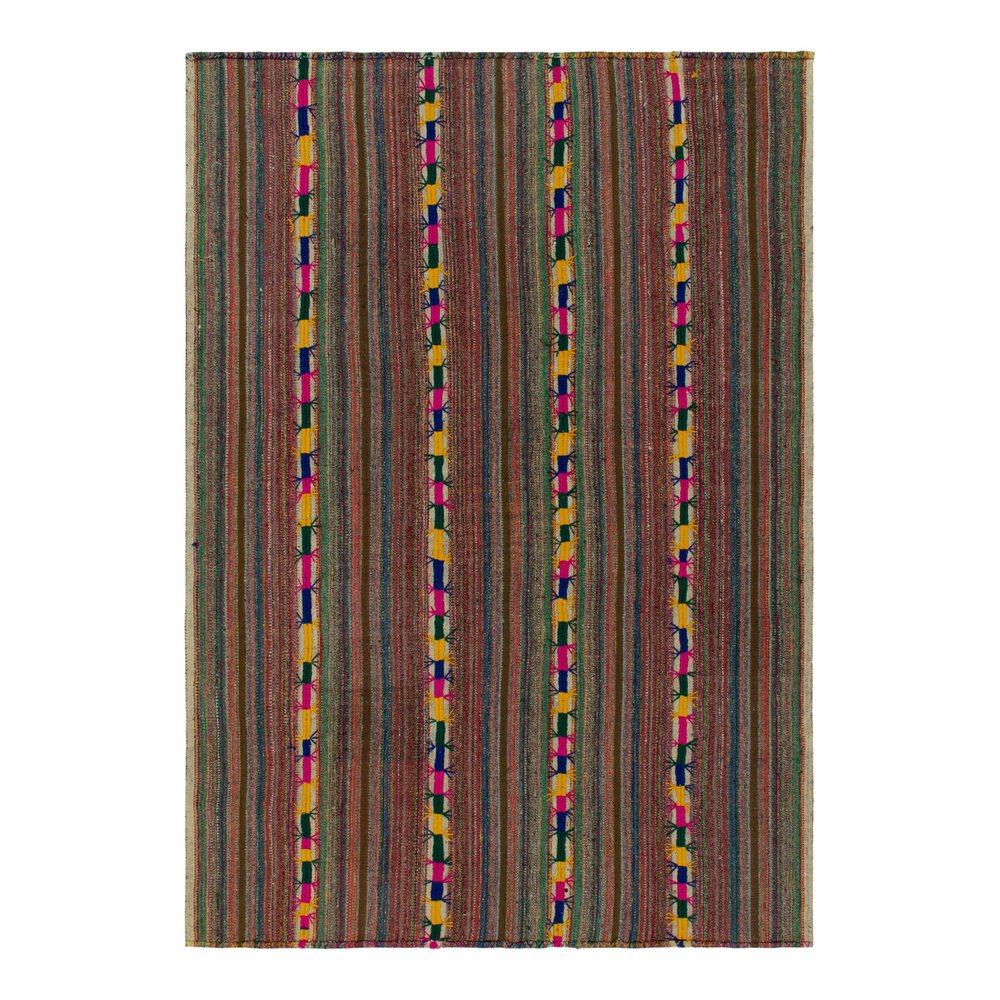 Vintage Chaput Kilim with Gradient Stripes, 1950s for sale at Pamono