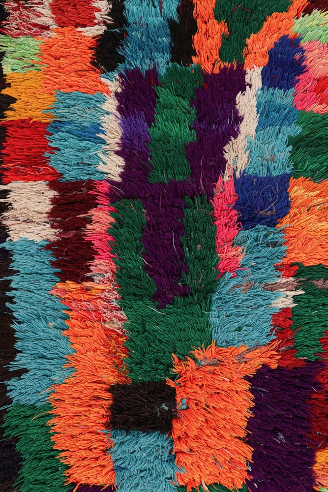 Vintage Moroccan Runner with Polychromatic Geometric Pattern for sale ...