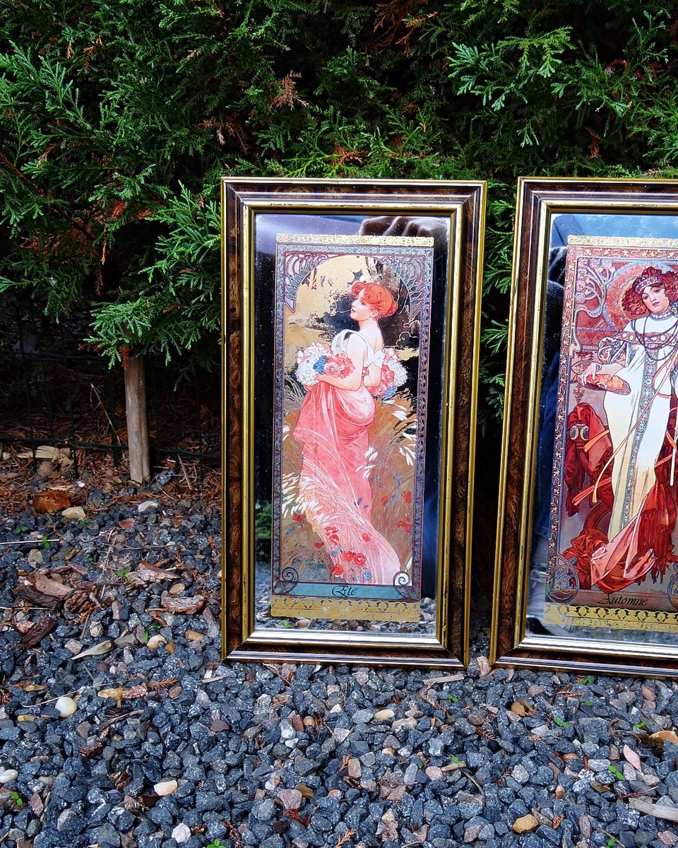 Mucha Silkscreened Wall Mirror, 1970 for sale at Pamono