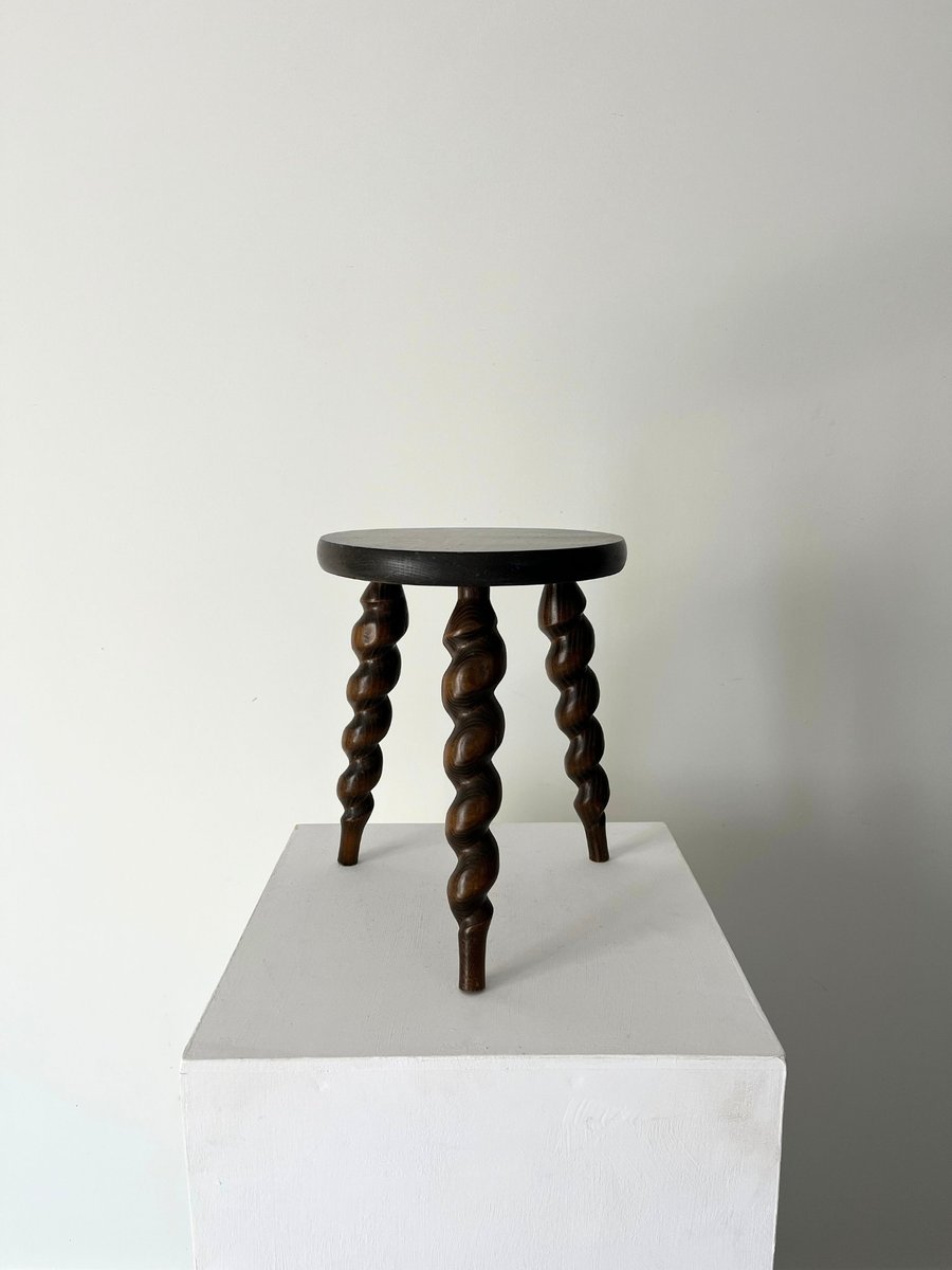 Vintage Screw Twist Stool by Charles Dudouyt, 1940 for sale at Pamono